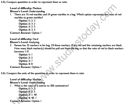 CBSE Class 7 Mathematics Comparing Quantities Worksheet Set A